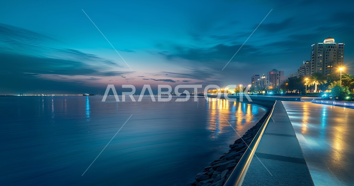 Towers overlooking the Jeddah Corniche in the Kingdom of Saudi Arabia ...