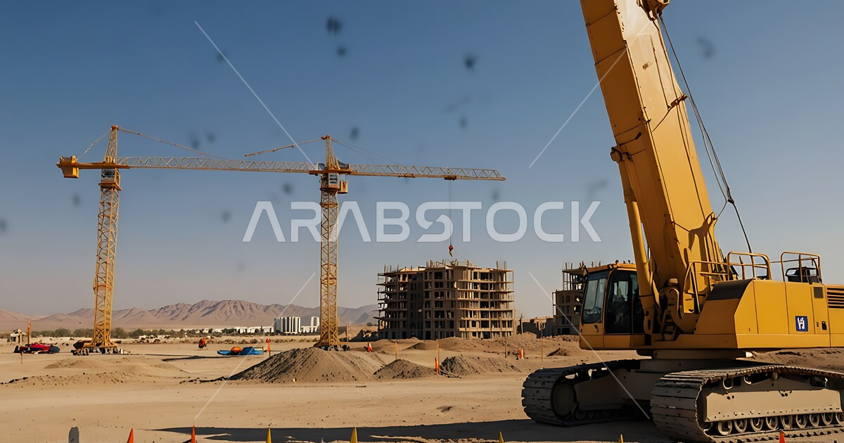 A building under construction in the Kingdom of Saudi Arabia, a ...