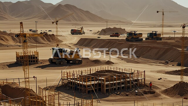A building under construction in the Kingdom of Saudi Arabia, a ...