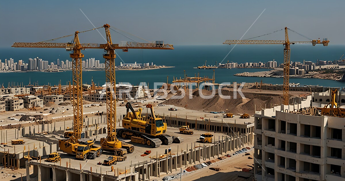 Structural and architectural engineering concept, a building under ...
