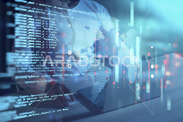 A young Saudi Gulf working as a web developer, using programming ...