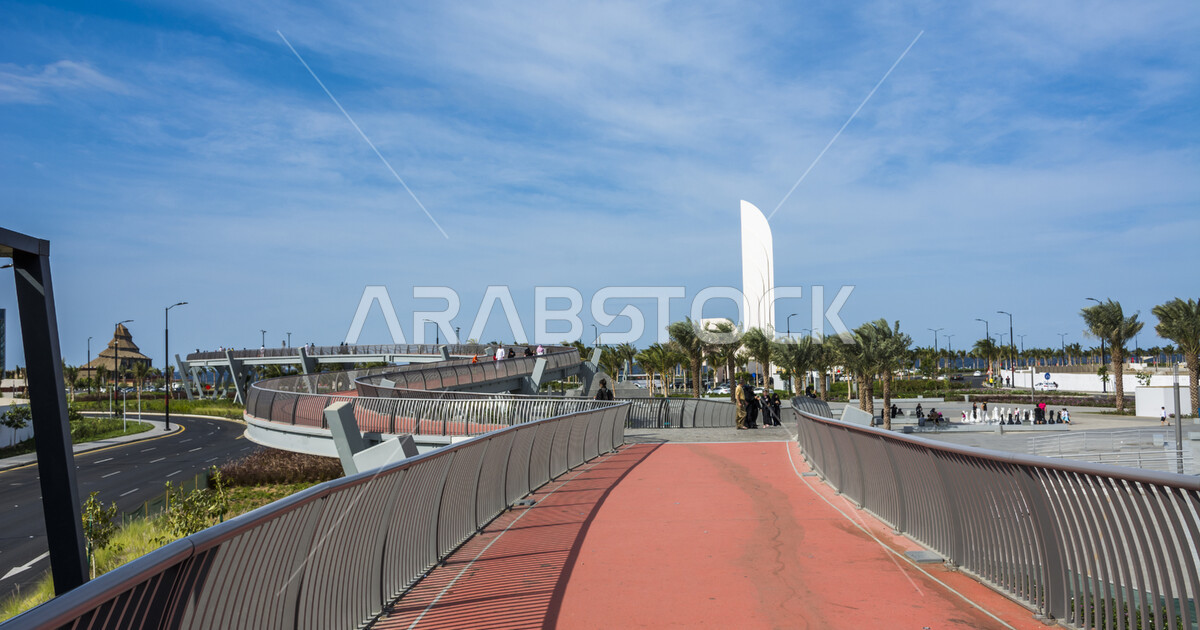 A picture of the beautiful pedestrian bridge on the red carpet in ...