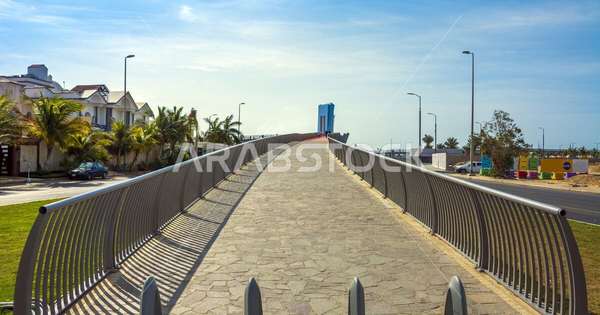 Picture of the beautiful pedestrian bridge in Jeddah Beach, Saudi ...