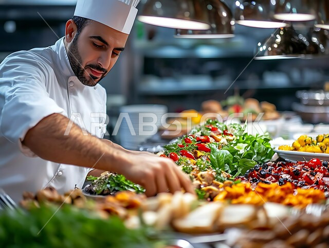 Preparing delicious traditional popular foods, a Saudi Arabian Gulf ...