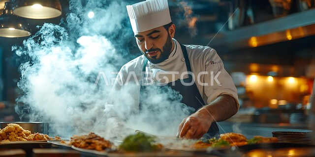 Preparing delicious traditional popular foods, a Saudi Arabian Gulf ...