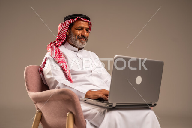 Browsing social media, holding an online business meeting, using a ...