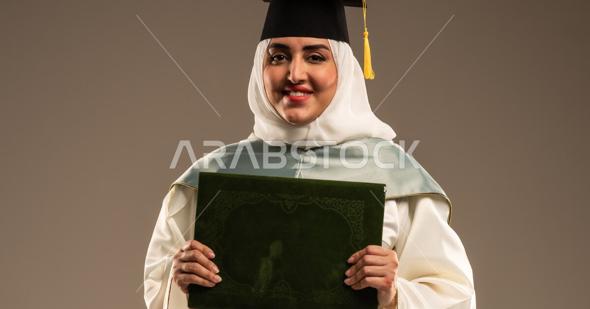 Celebrating the completion of university studies, gestures of joy and ...