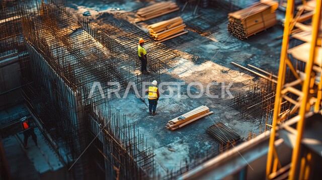 Construction, contracting and real estate development, teamwork concept ...