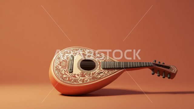 Musical artistic talents, illustration of a 3D model of the famous ...
