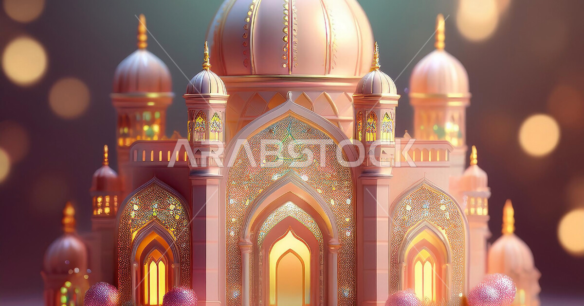 The Islamic spiritual atmosphere in Saudi Arabia, traditional designs ...