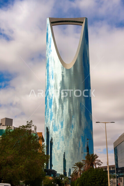 Kingdom Tower building in Riyadh during the day, the architectural art ...