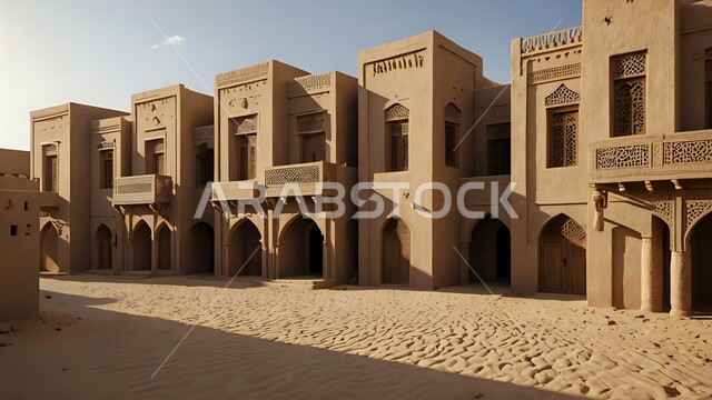 Old mud houses, villages and popular residential neighborhoods in the ...