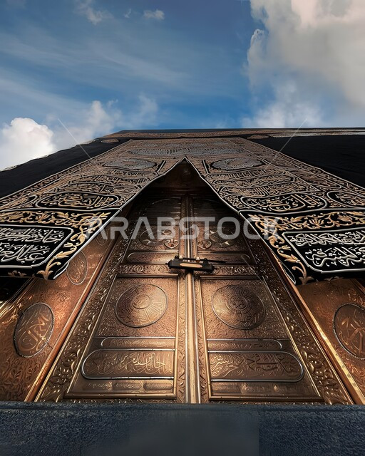 Performing Hajj and Umrah rituals, a close-up of the door of the Kaaba ...