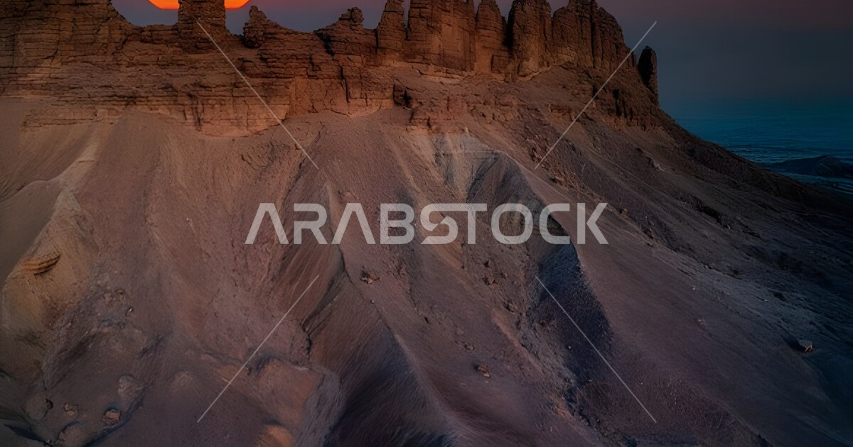 Landscapes in the desert areas of the Kingdom of Saudi Arabia, ancient ...