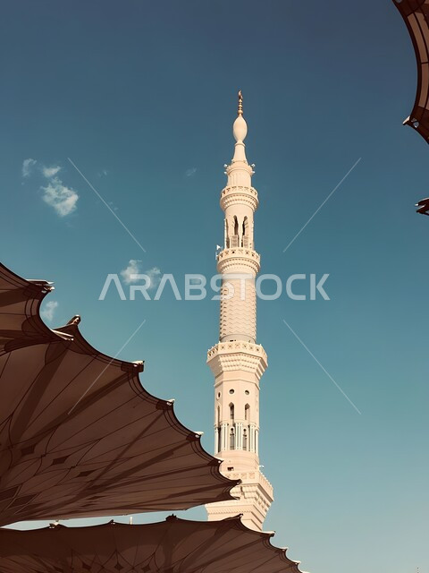 Architectural engineering art of minarets, Islamic style interior ...