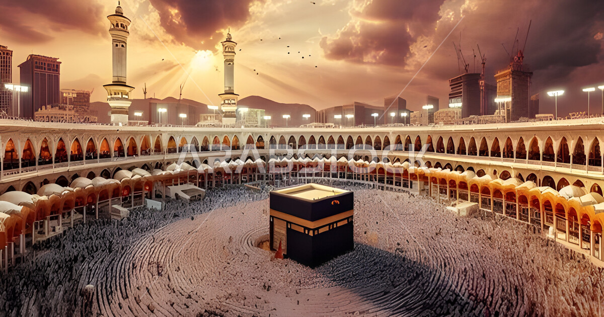 Towers overlooking the Grand Mosque, architectural engineering art of ...