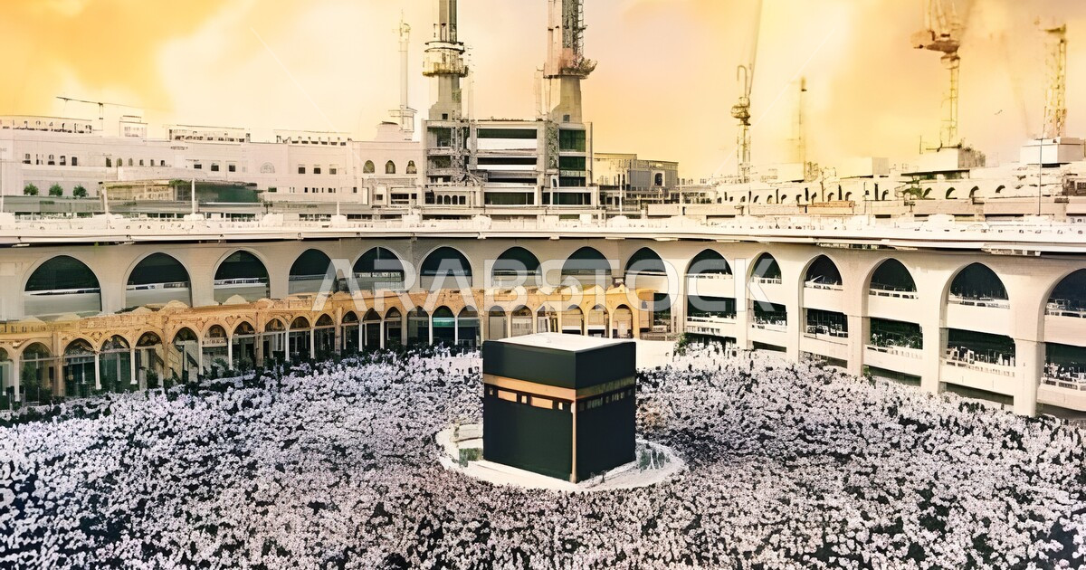 Towers overlooking the Grand Mosque, architectural engineering art of ...