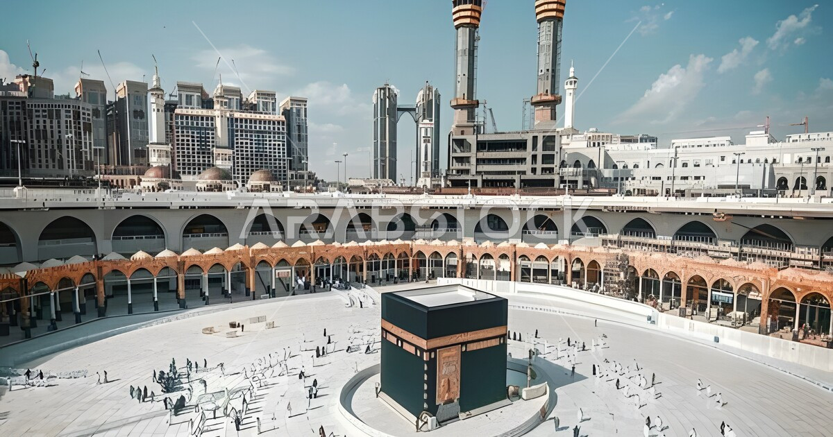 Towers overlooking the Grand Mosque, architectural engineering art of ...