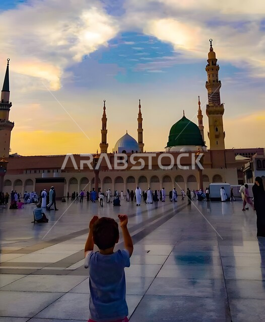 Islamic holy places, famous mosques in Saudi Arabia, the external ...