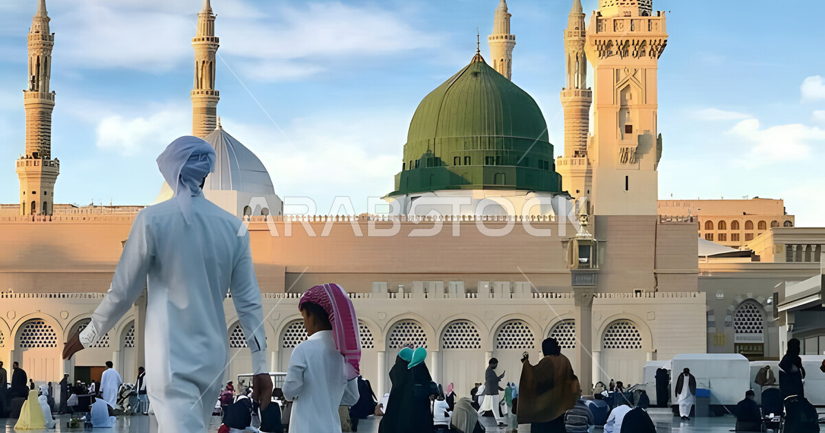 Islamic holy places, famous mosques in Saudi Arabia, the external ...