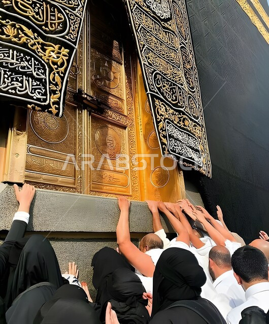 Supplication, supplication and humility, close-up of pilgrims' hands on ...