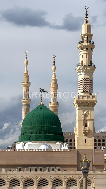 Worship and getting closer to God, close-up of the Green Dome in the ...