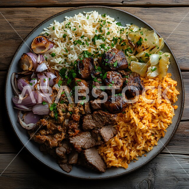 Healthy recipes, traditional Arabic food and dishes, top view of a ...