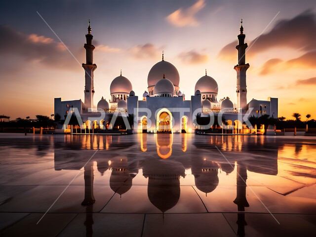Modern Islamic style of mosques in the United Arab Emirates, places of ...