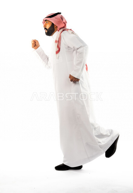 Portrait of a Saudi Arabian Gulf man doing a photo session with ...