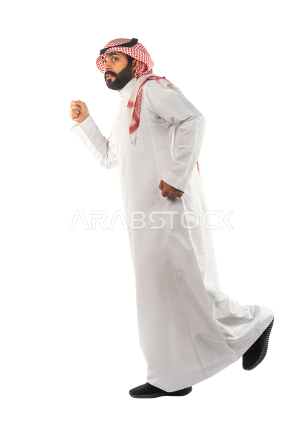 Portrait of a Saudi Arabian Gulf man doing a photo session with ...