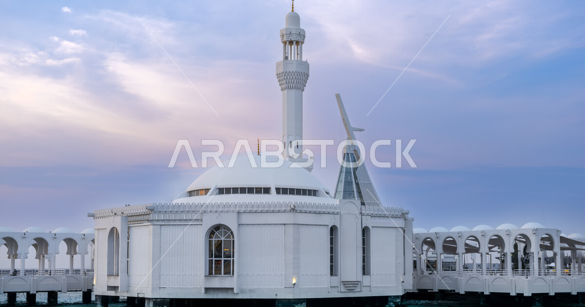 Floating mosque on the Red Sea coast in Saudi Arabia, Al Rahma Mosque ...