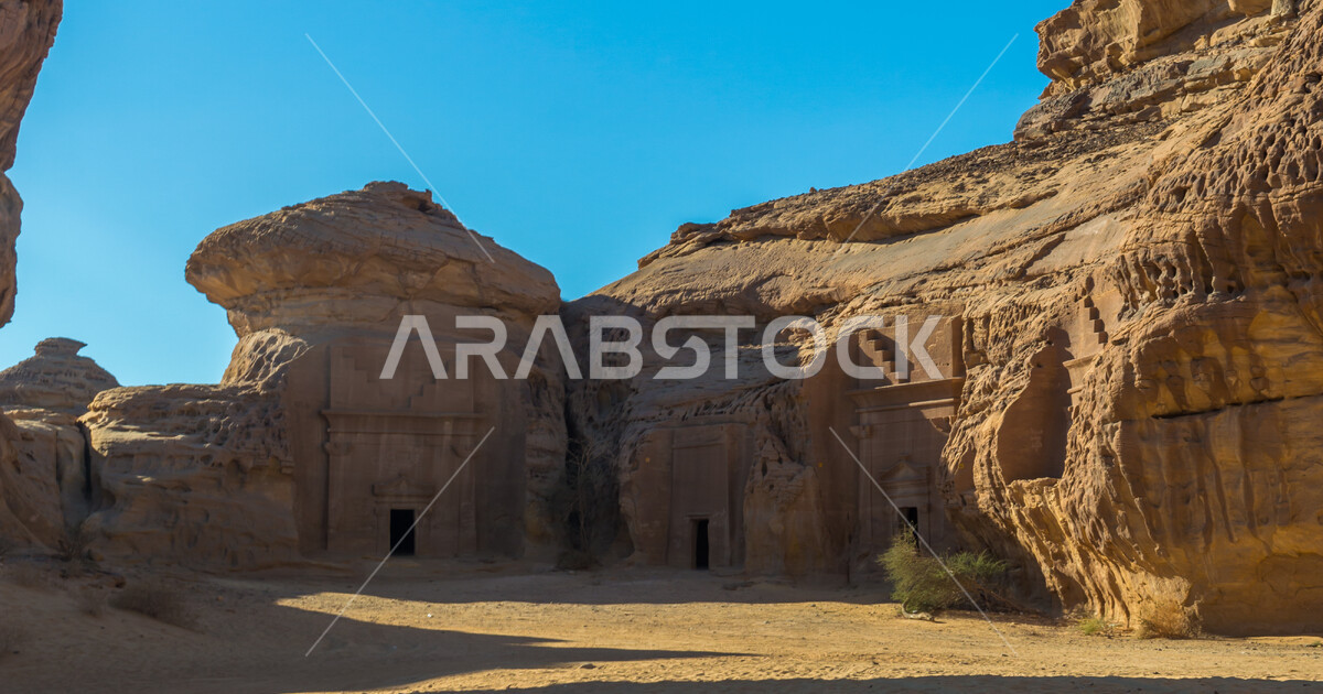 The historical beauty of Madain Saleh in Al-Ula, Saudi Arabia, the ...