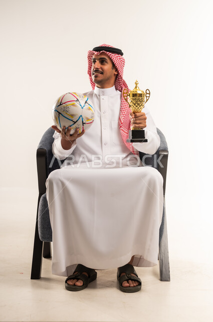 Encouraging teams, national teams and clubs, portrait of a young ...