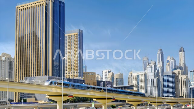 Dubai Metro in broad daylight, Dubai rapid transit railway network ...