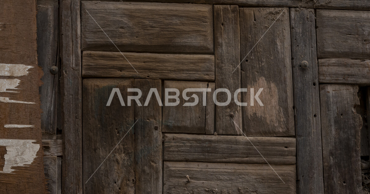 Historic antique wooden windows in the historical city of Jeddah with ...