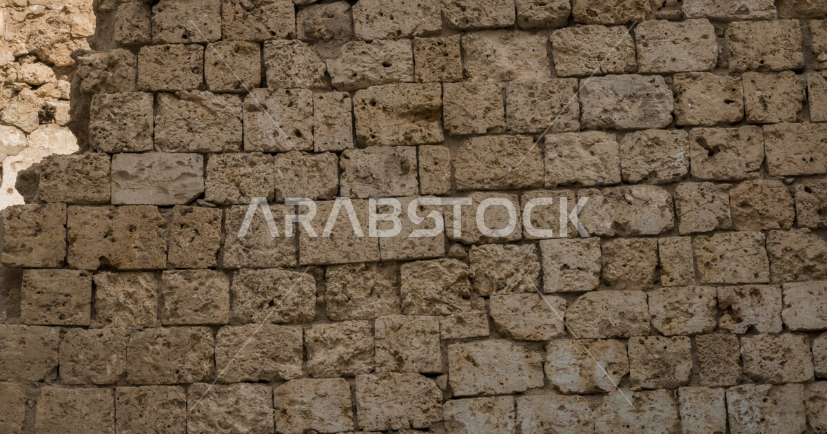 Archaeological and historical stone wall in the historical city of ...