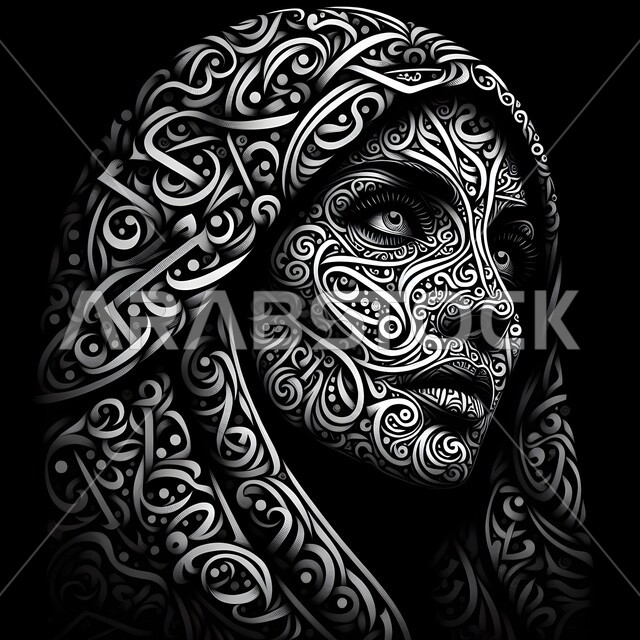 Using the arts of Arabic calligraphy, calligraphy and drawing with ...