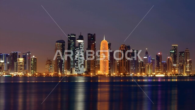 Towers and skyscrapers in Qatar City, modern architectural style of ...