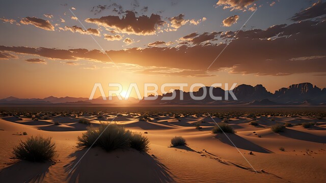 Green grasses and wild plants growing in the prairie, sunset view in ...