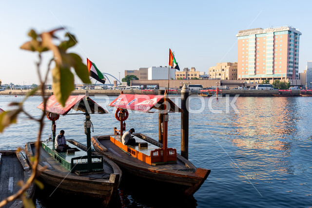 Heritage abra boats for crossing tourists and travelers across Dubai ...
