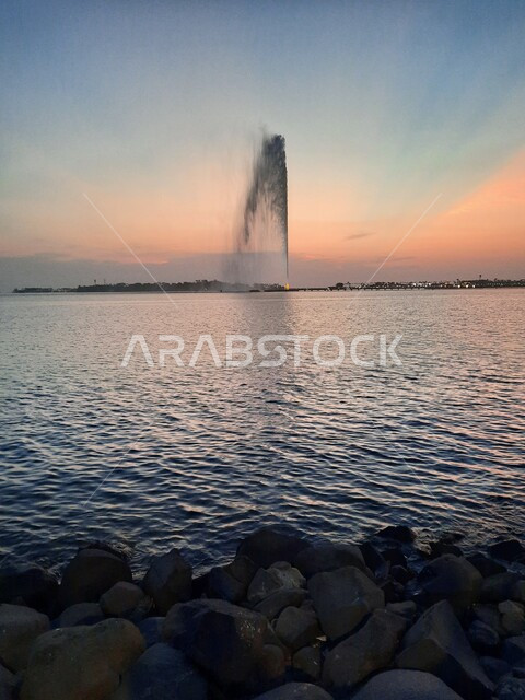 King Fahd Fountain at sunset, recreational tourist places, natural ...