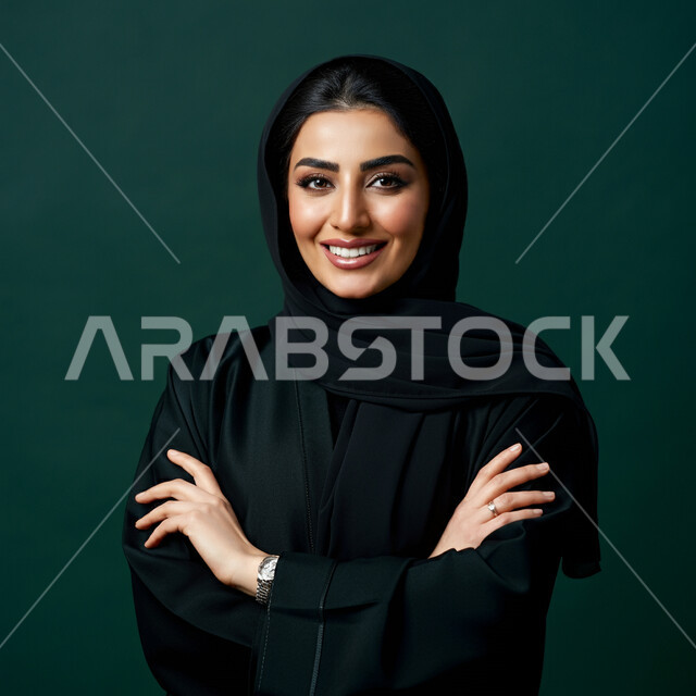 Modern elegant veiled fashion, authentic Arab features, the concept of ...
