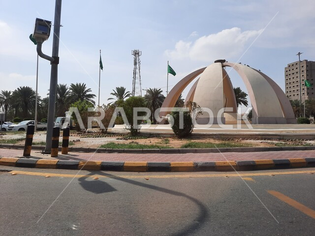 Famous landmarks, Al-Bujadiyah roundabout in Mecca, architectural ...