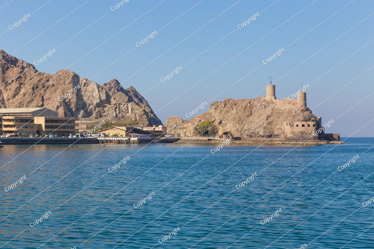 Night view of Al Jalali Fort in Muscat, Oman - Photo #286295 Stock ...