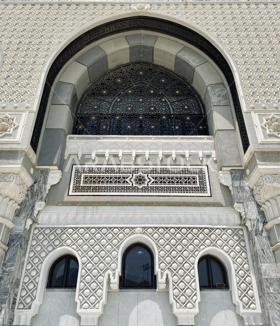 Sacred Islamic religious places, landmarks of the Grand Mosque in the ...