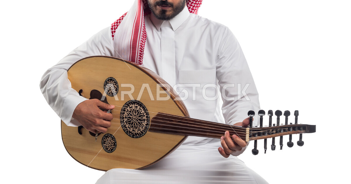 A picture of a Saudi Arabian Gulf man playing the oud, musical ...