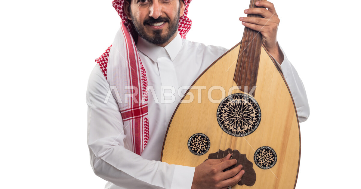 A picture of a Saudi Arabian Gulf man playing the oud, musical ...