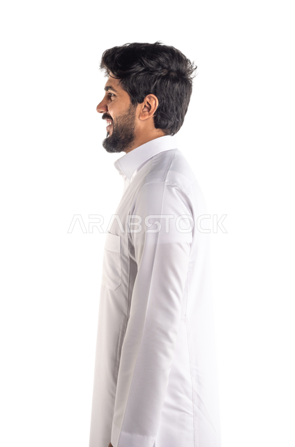 Portrait of a Saudi Arabian Gulf man doing a photo session with ...