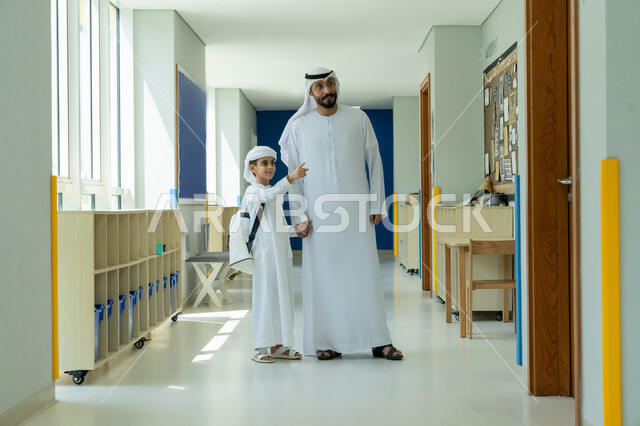 Accompanying children to school on the first day of the school term ...