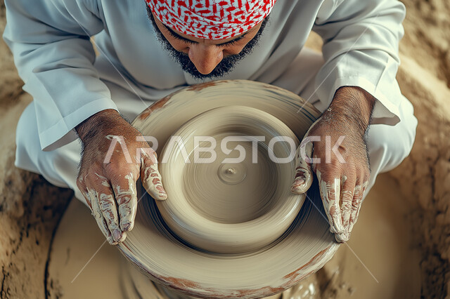 Popular crafts and handicrafts from the ancient Saudi heritage, working ...